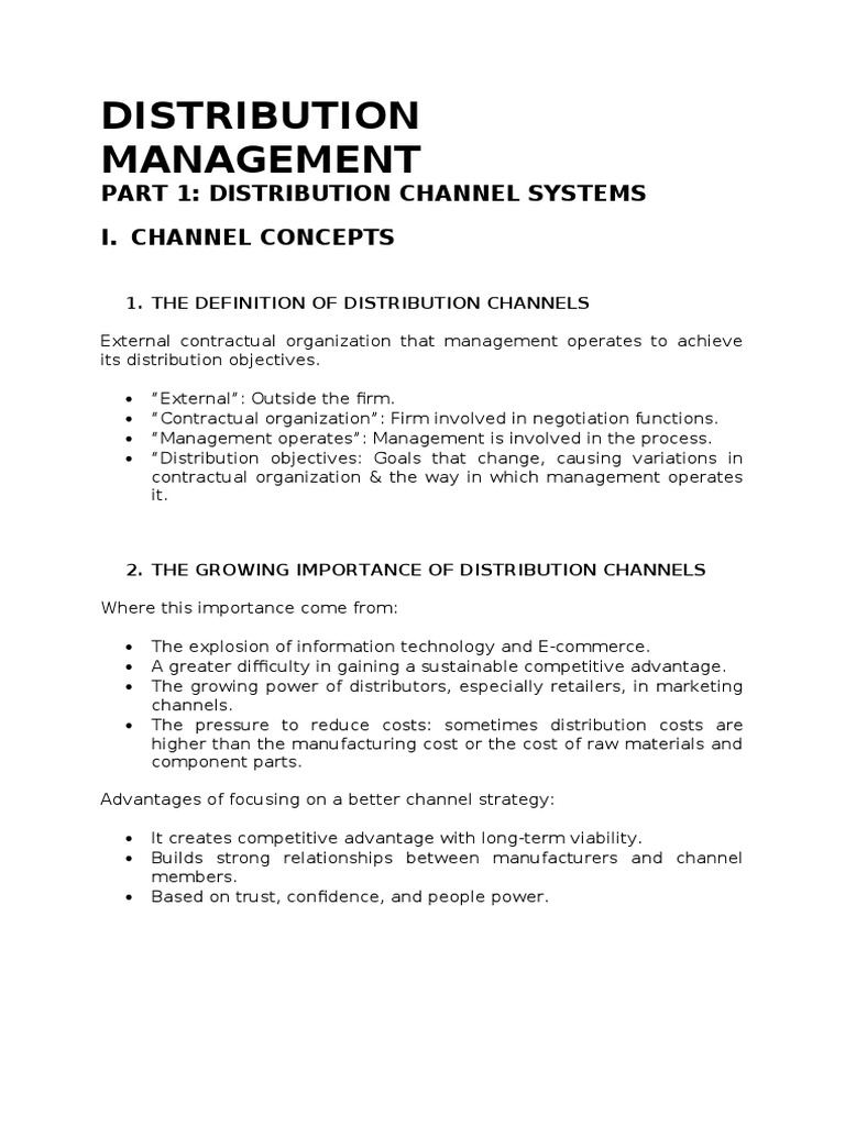 Distribution Management | PDF | Marketing | Retail