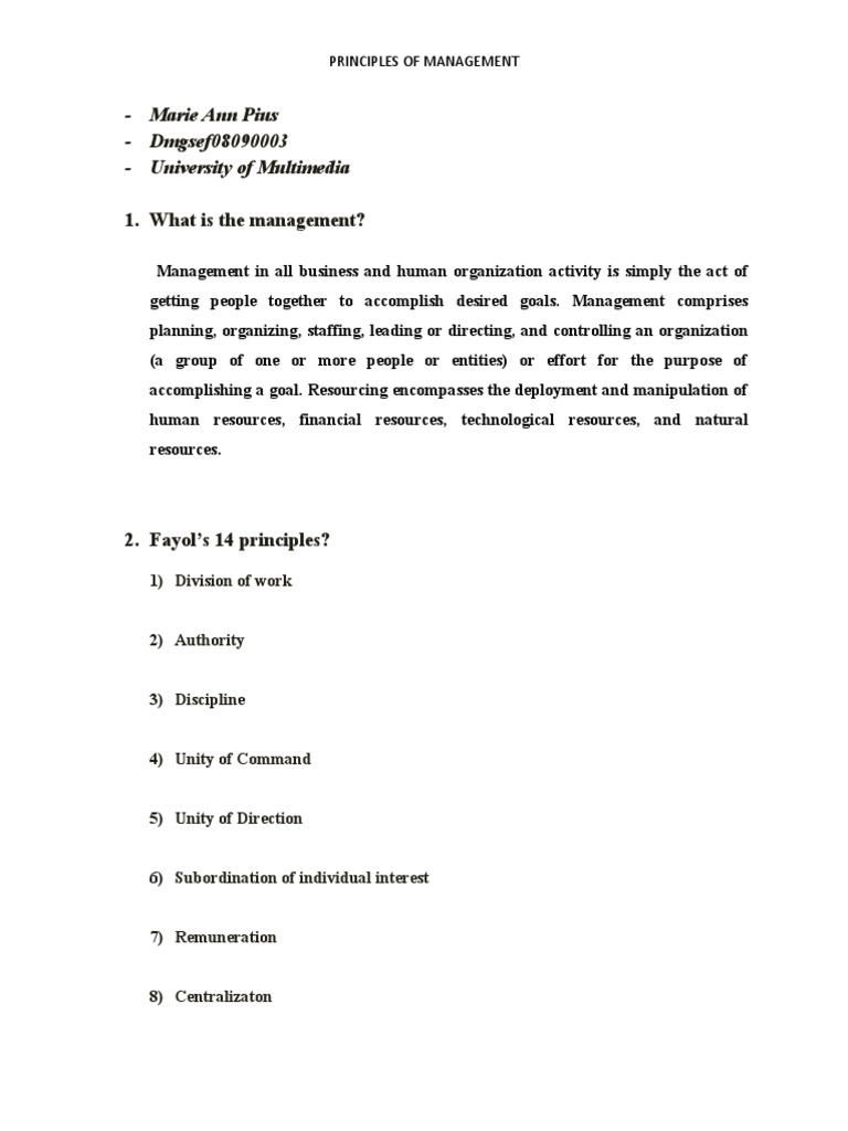 Principle of Management | PDF | Max Weber | Adam Smith
