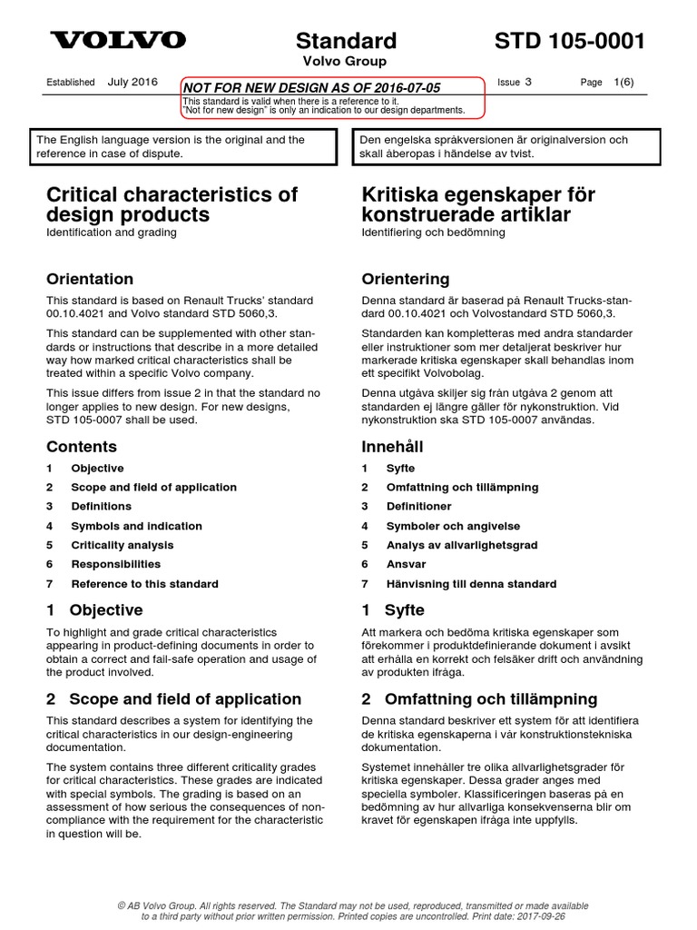 105-0001 - Critical Characteristics of Design Products | PDF