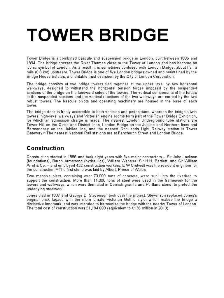 Tower Bridge | PDF | Transport