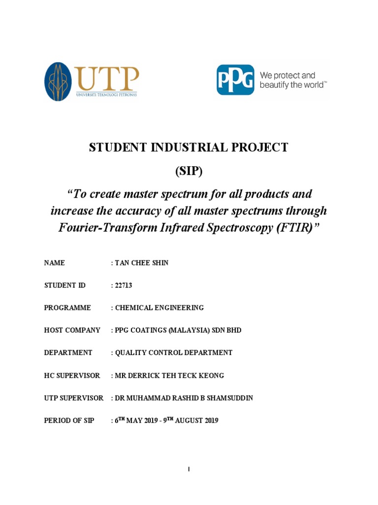 UTP SIP Report | PDF | Infrared Spectroscopy | Paint
