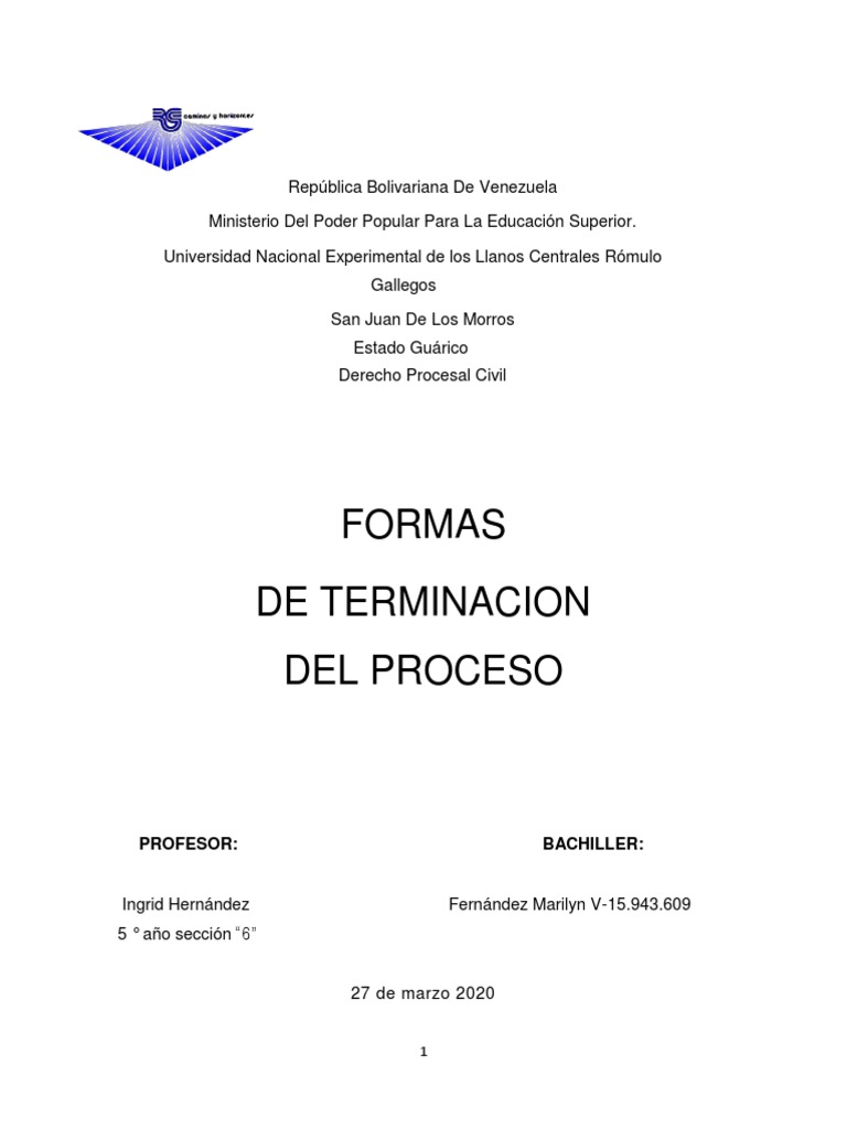 Formas de Terminacion Del Proceso PDF | PDF | Sentencia (ley ...