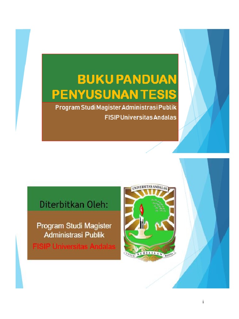 Buku Panduan Penyusunan Tesis S2 MAP Unand - Final Upload PDF | PDF | Seni
