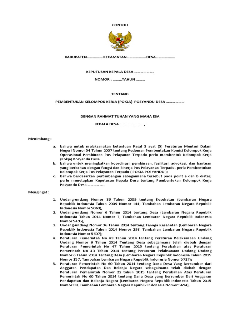 Contoh Format SK Pokja | PDF