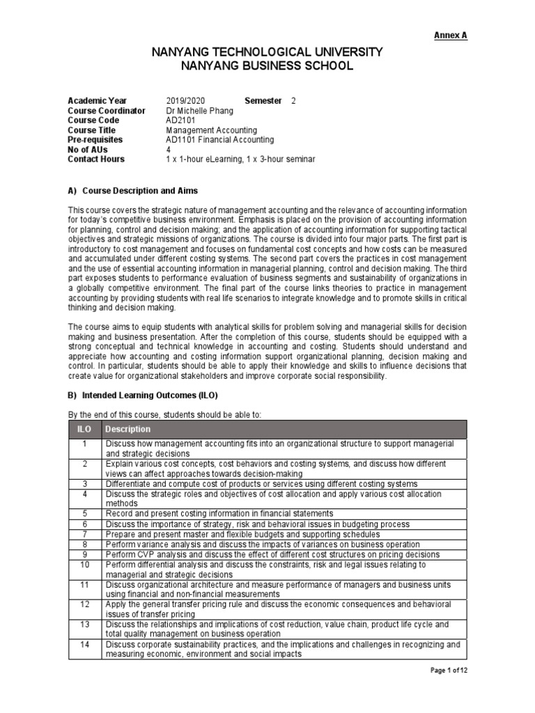 AD2101 AY1920 S2 Course Outline 20200102 | PDF | Academic Integrity | Academic Dishonesty