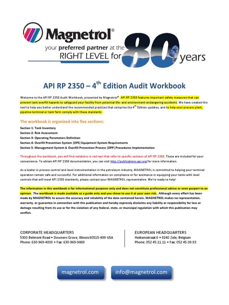 Tank Mangement API RP 2350 PDF | PDF | Instrumentation | Risk