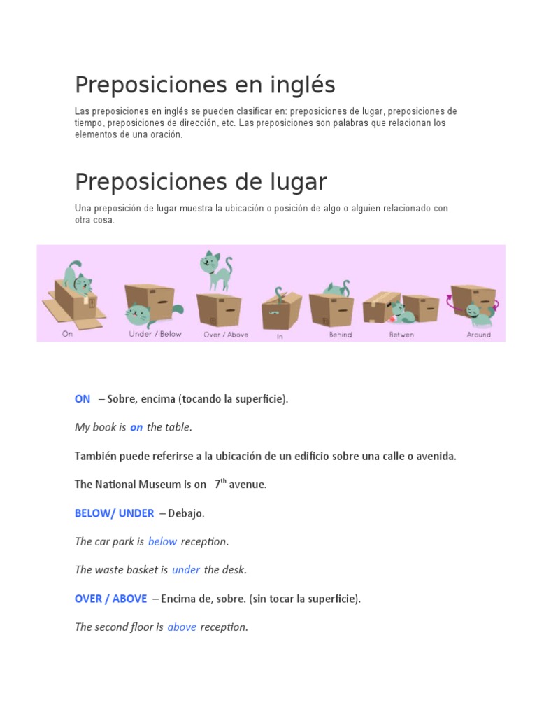 Preposiciones en Inglés | PDF