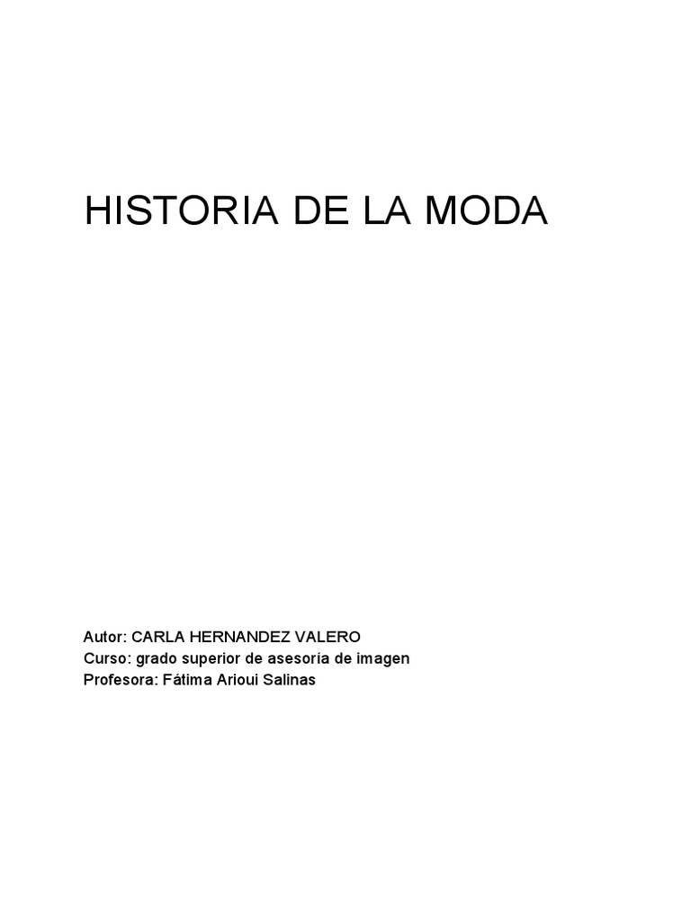 Historia de La Moda PDF | PDF | Ropa | Bienes de consumo