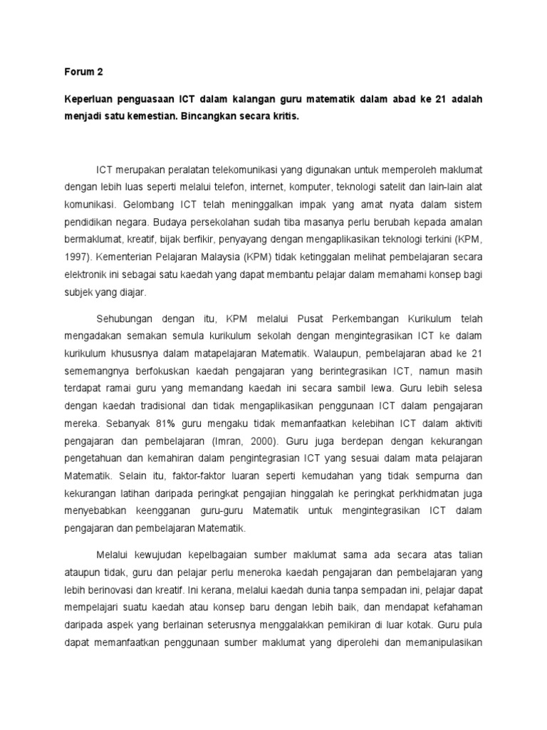Forum 2 Tajuk ICT | PDF