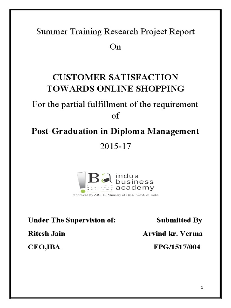 Online Shopping Report by Arvind Verma | PDF | Online Shopping | E Commerce