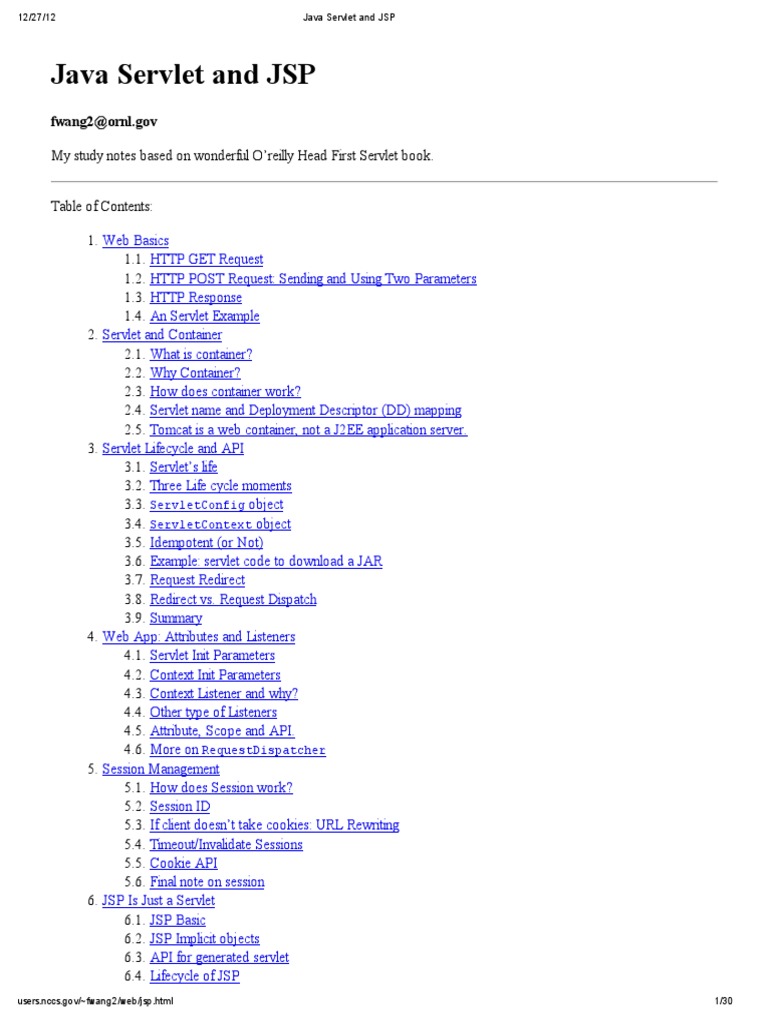 Java Servlet And Jsp Pdf Java Servlet Java Server Pages 7493