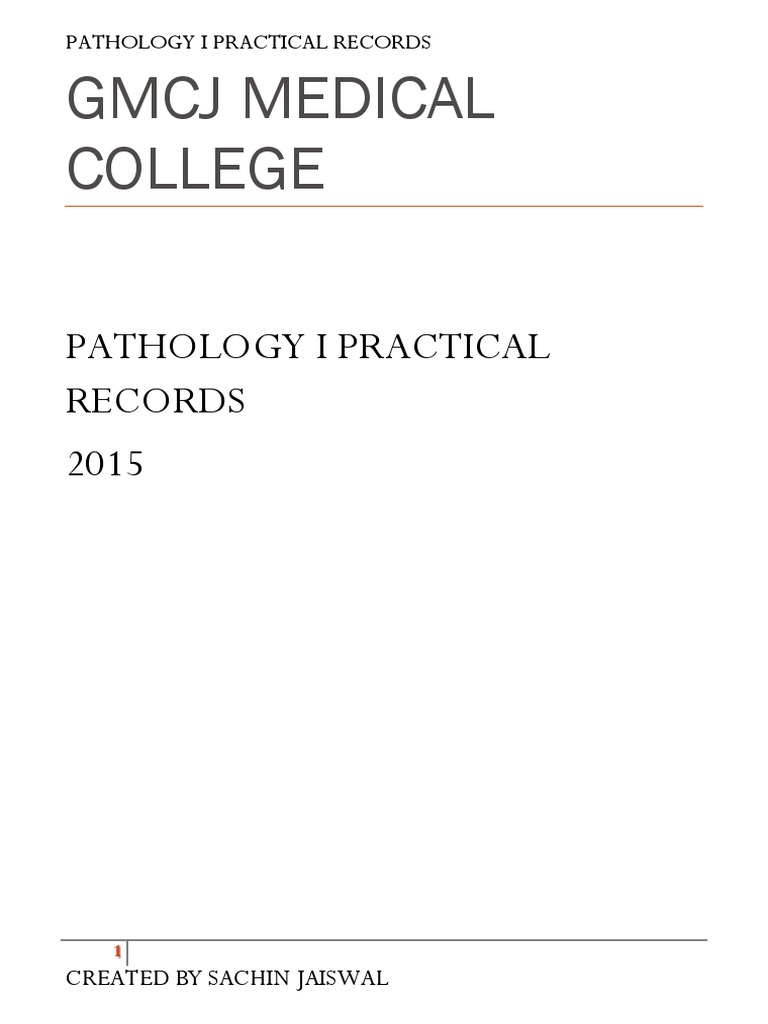 Pathology I Practical Records PDF | PDF | Pathology | Medicine