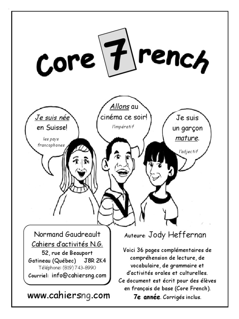 Activités de français pour 7e année | PDF | Ontario | Langue française
