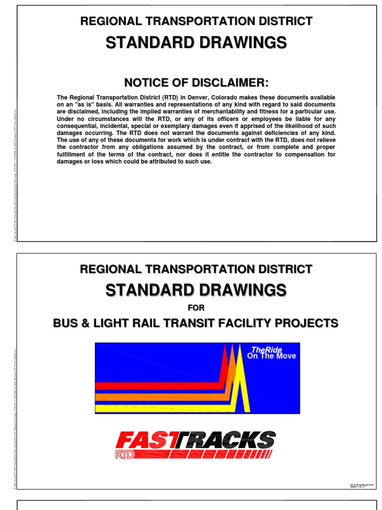 RTD Standard Drawings Disclaimer | PDF | Bus | Damages
