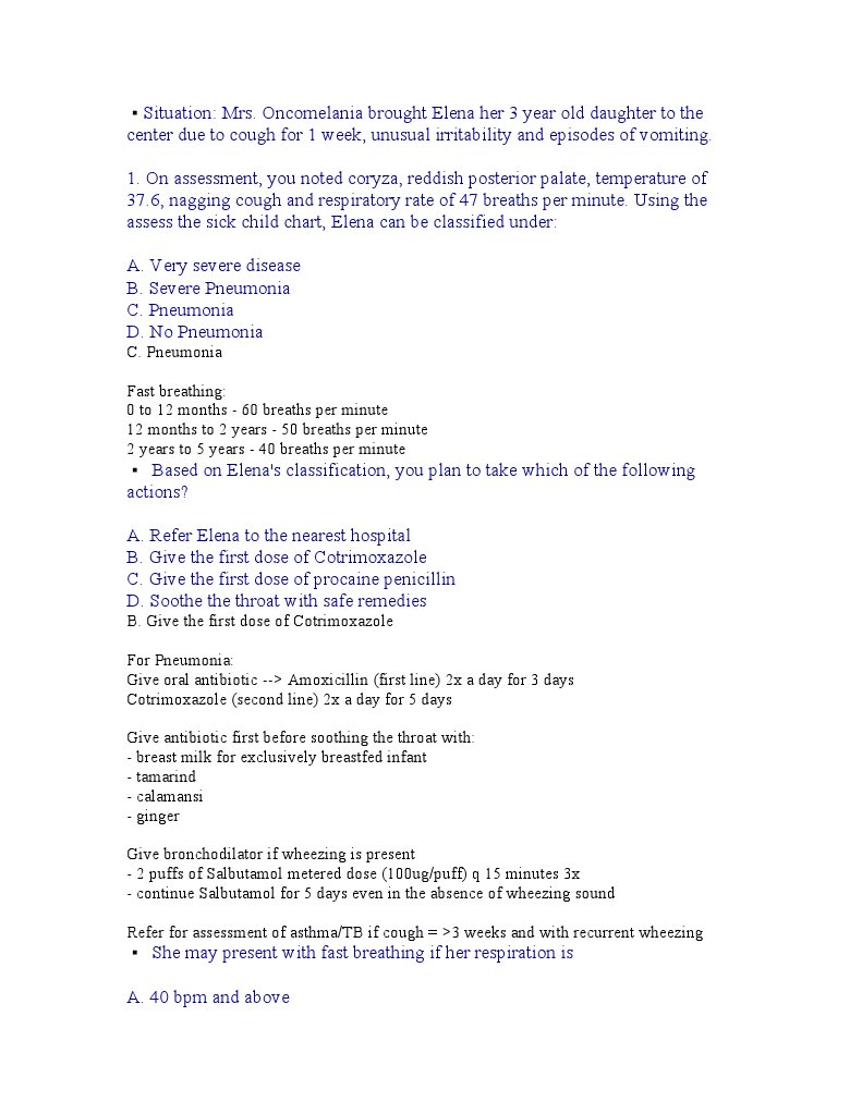 imci | Pneumonia | Cough
