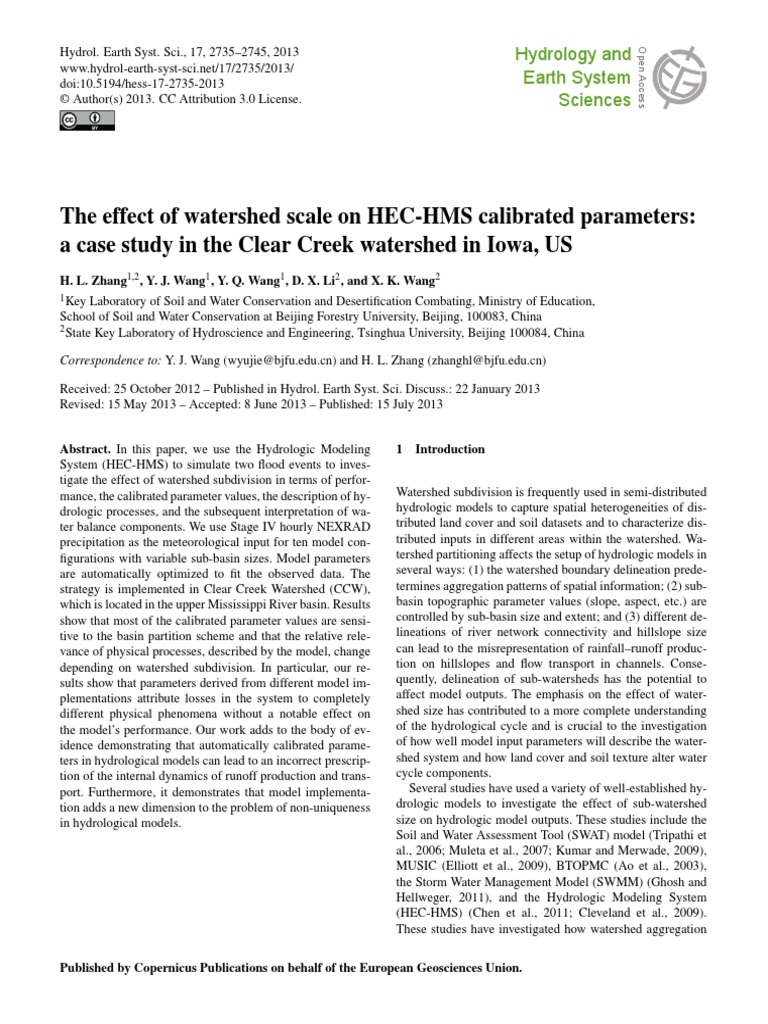 The Effect of Watershed Scale On HEC-HMS Calibrate PDF | PDF | Drainage Basin | Flood