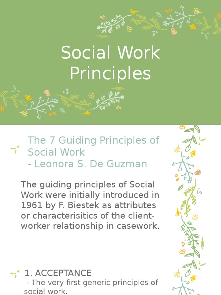 7 Guiding Principles of Social Work | PDF | Attitude (Psychology ...