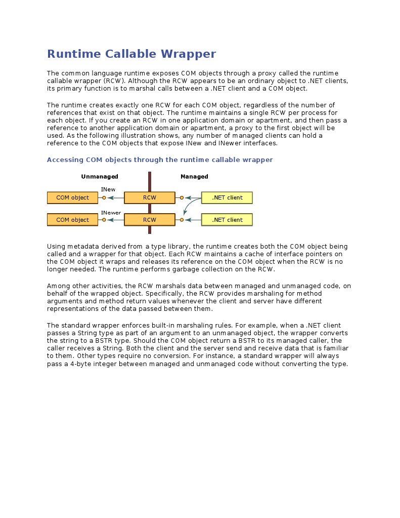 Runtime Callable Wrapper Overview | PDF | Computers