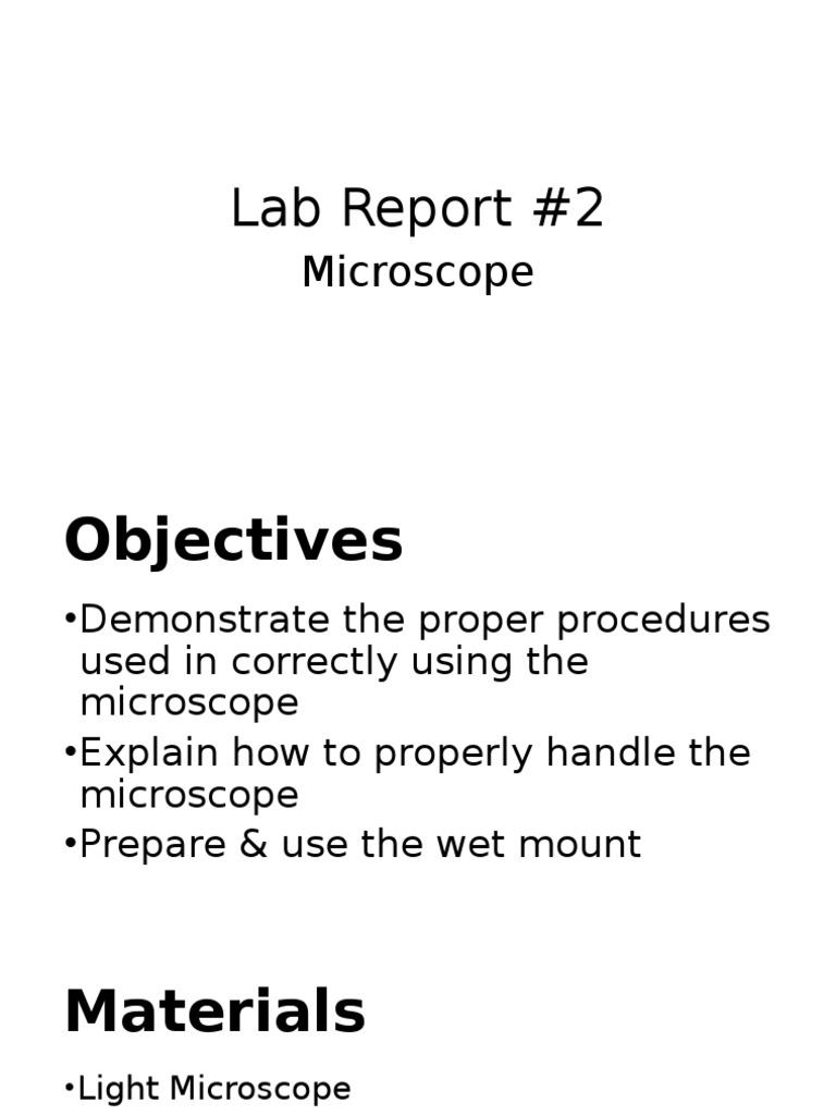 Lab Report Microscope e | PDF