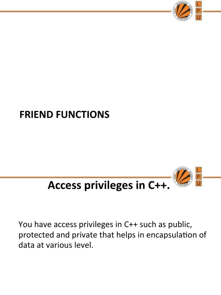 A405702472 - 25107 - 23 - 2020 - Lecture 17-Friend Function | PDF ...