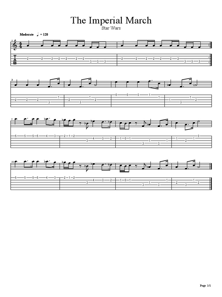 Imperial March Sheet Music Notes | PDF