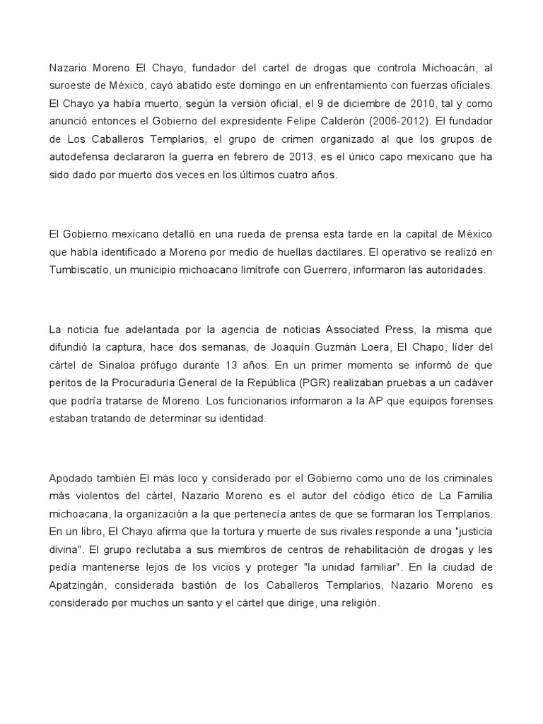 Muerte de El Chayo: Confusión y Realidad | PDF | Crimen y violencia | Thriller y crimen