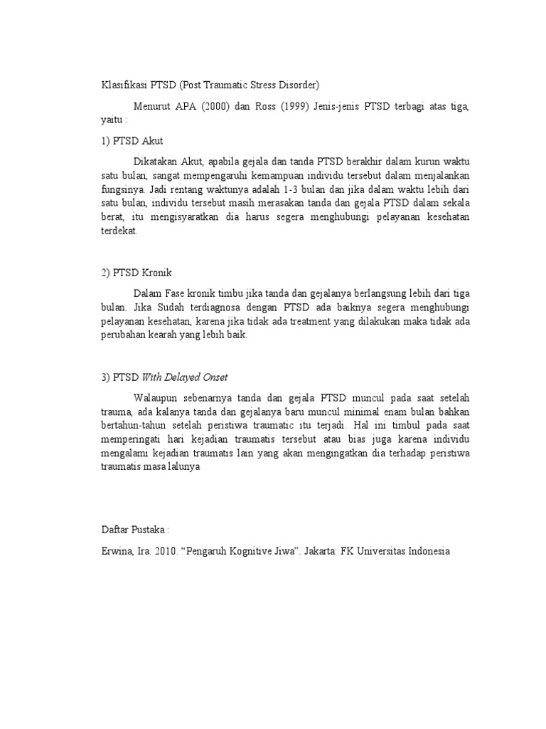 Klasifikasi PTSD | PDF