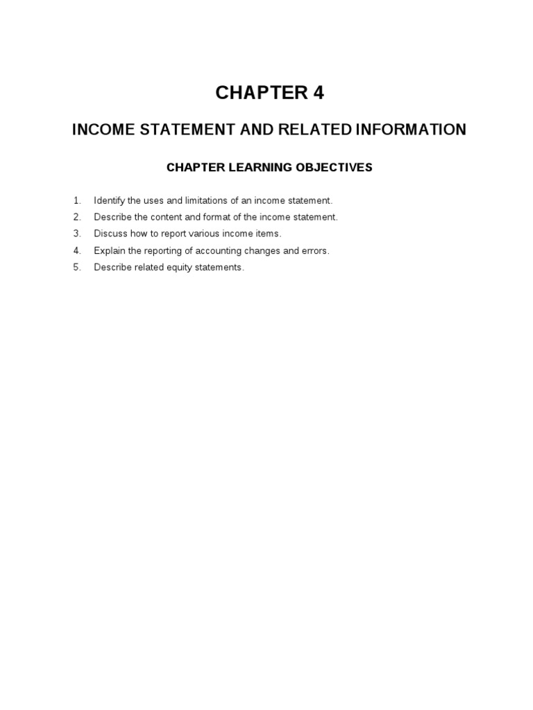 CH 4 - Intermediate Accounting Test Bank | PDF | Income Statement ...