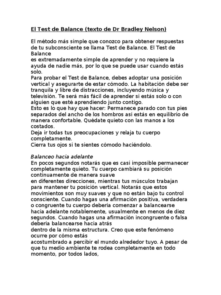 El Test de Balance | PDF | Mente