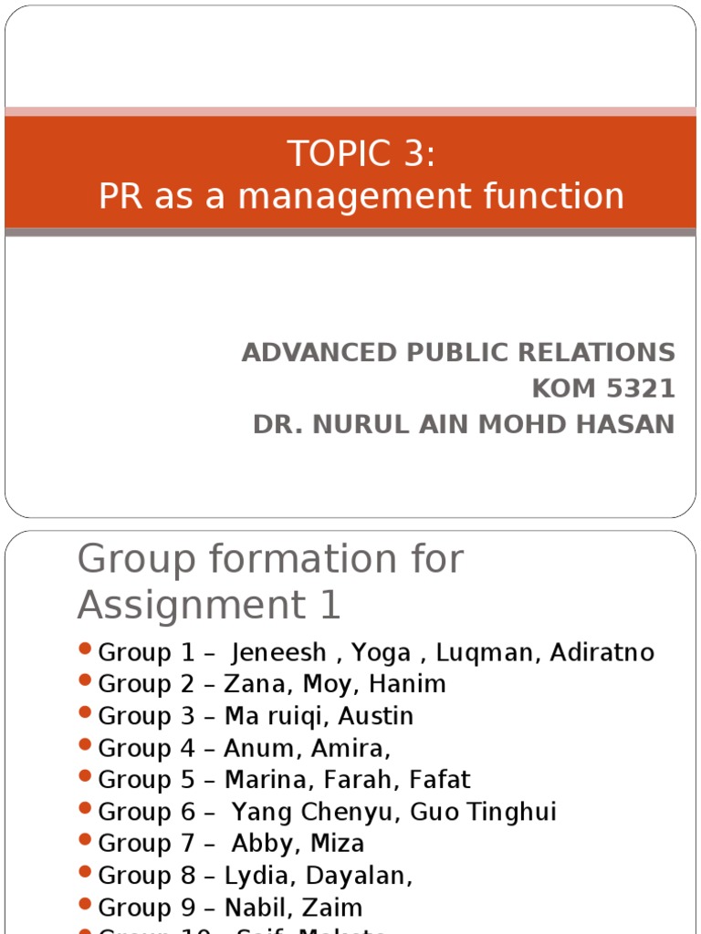 Slide Topic 3 - PR As Management Function | PDF | Reputation | Crisis ...