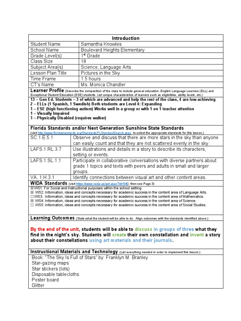 LP SC 1 Stars | PDF | Differentiated Instruction | Behavior Modification