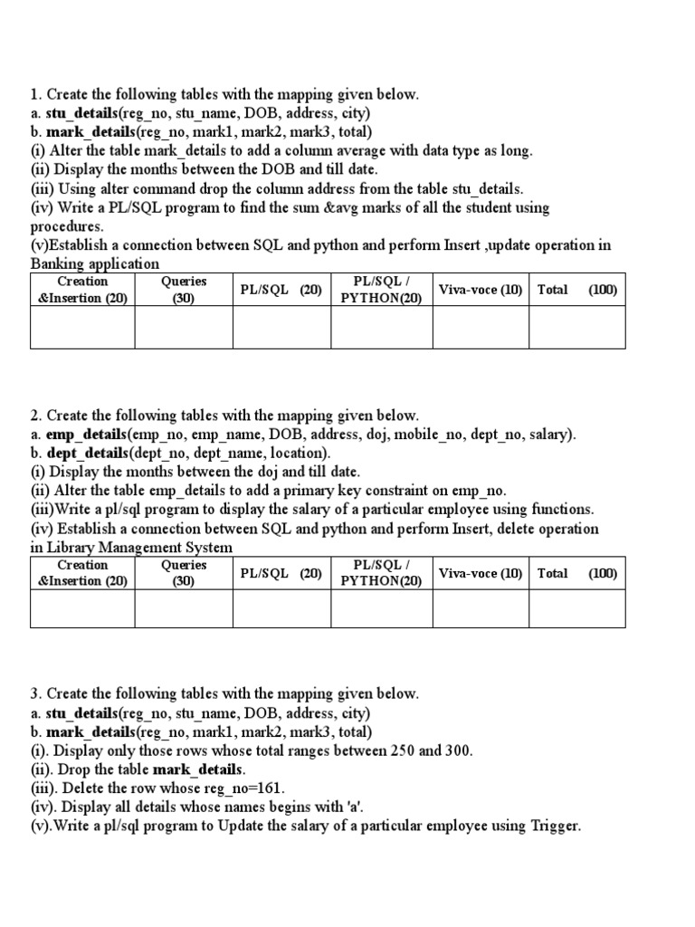 Dbms Lab Practical 2018 | PDF | Pl/Sql | Sql