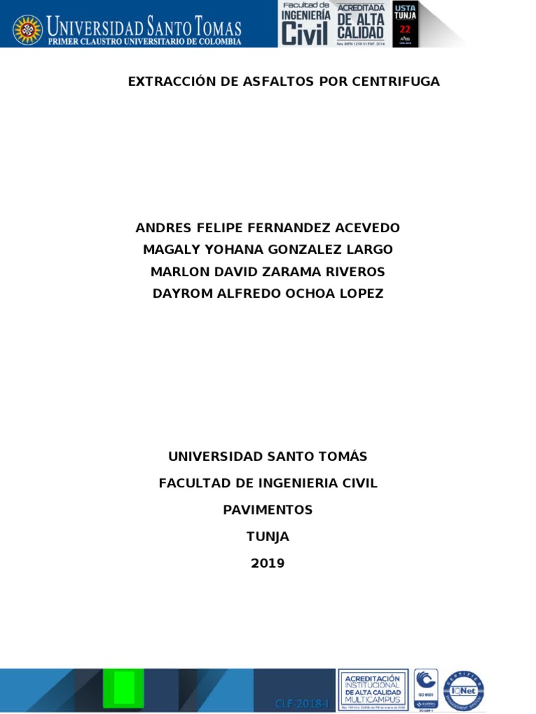 Extracción de Asfaltos Por Centrifuga | PDF | Química | Ciencias fisicas