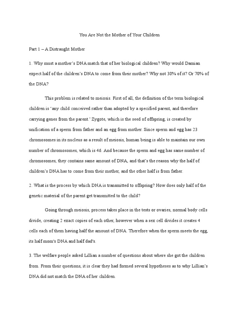 Honor Bio-You Are Not The Mother of Your Children | PDF | Twin ...