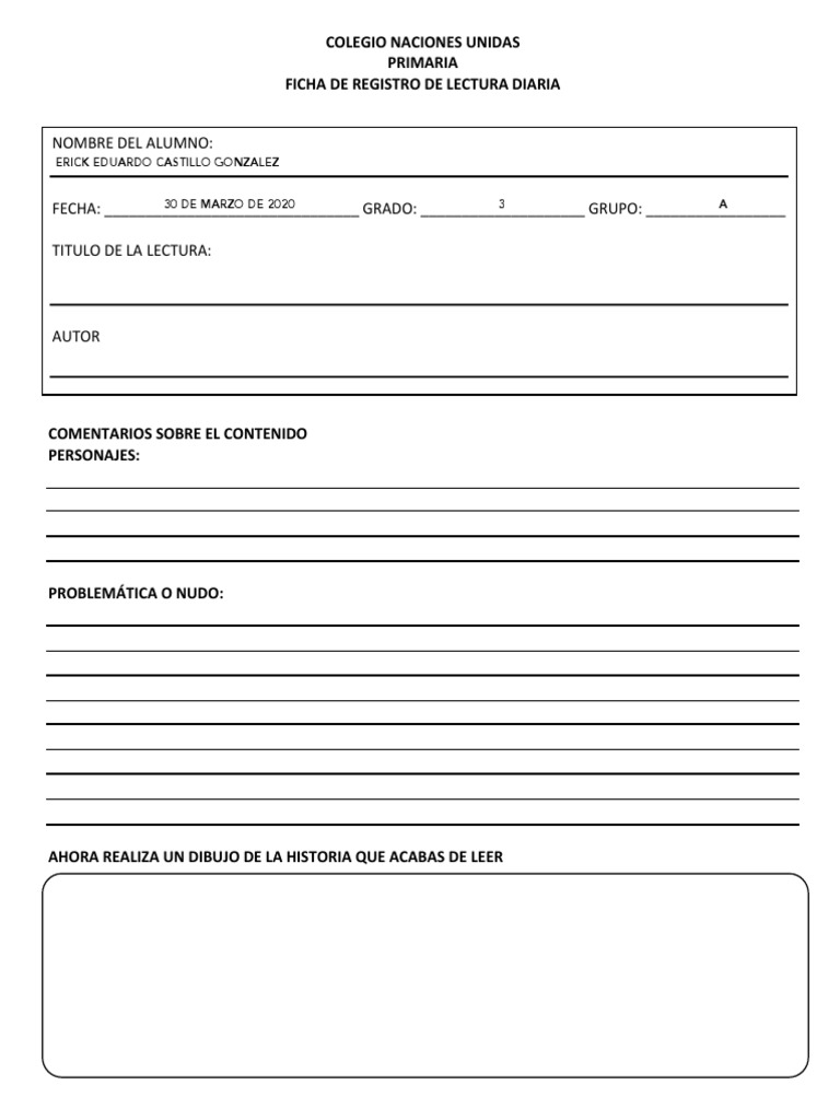 Registro de Lectura Diaria | PDF