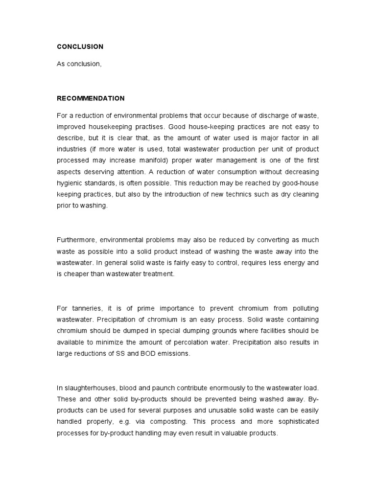 CONCLUSION Env | PDF | Waste Management | Waste