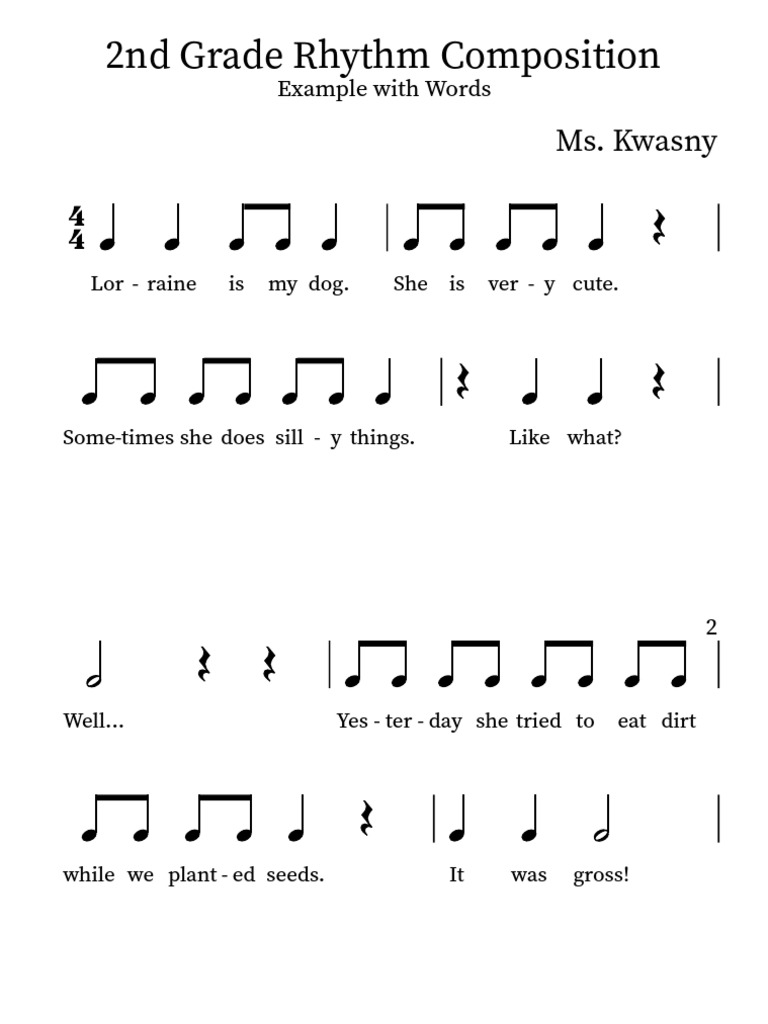 2nd Grade Rhythm Composition | PDF