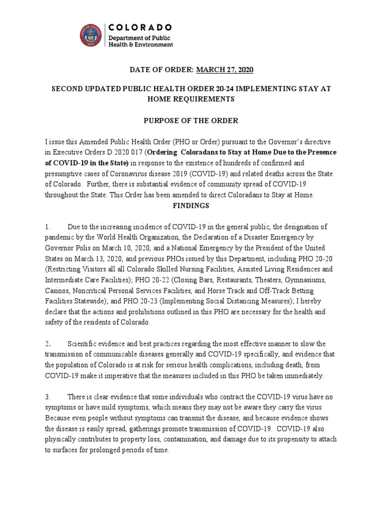 CDPHE Second Updated Public Health Order: Authorized Businesses ...