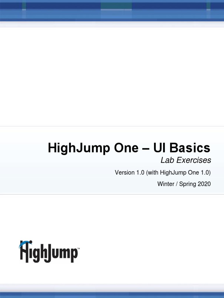 Highjump One Ui Basics 1.0 | PDF | User Interface | World Wide Web