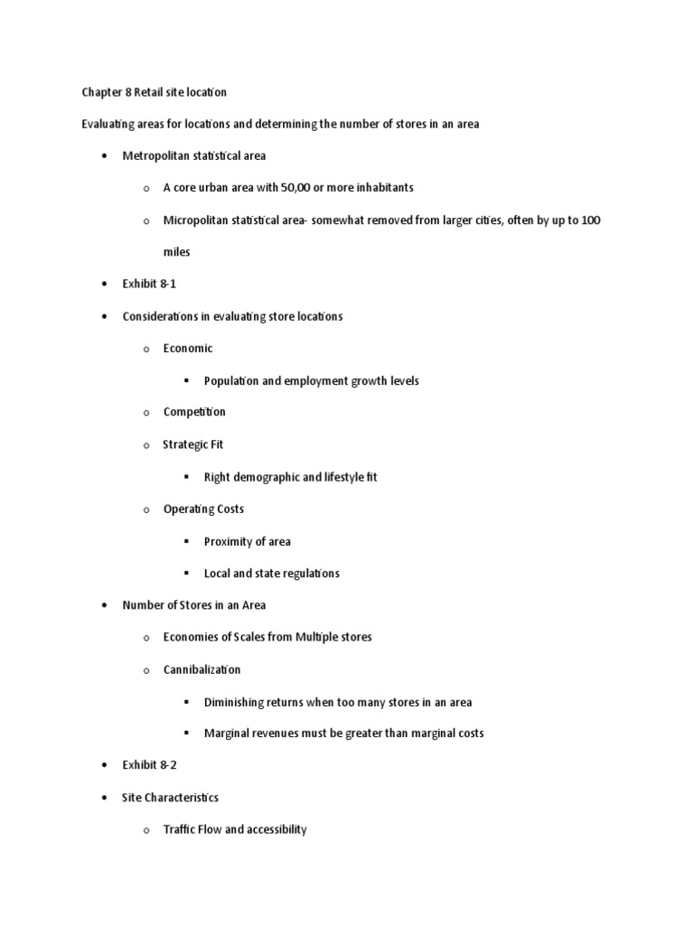 Chapter 8 Retail Site Location | PDF | Retail | Geographic Information ...