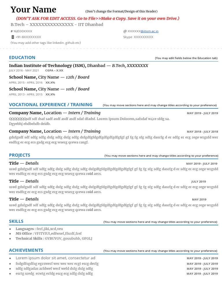 New ISM Format Resume 2 PDF | PDF | Computing And Information Technology
