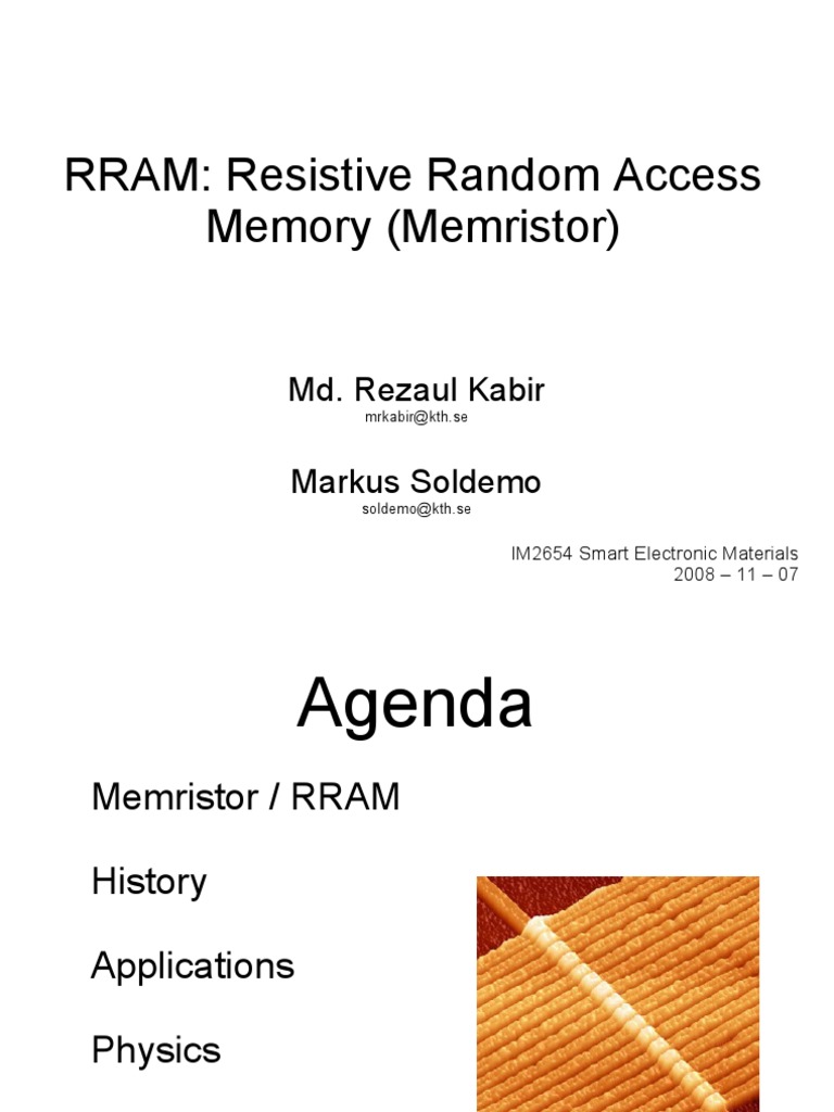 RRAM: Resistive Random Access Memory (Memristor) | PDF | Systems Theory ...