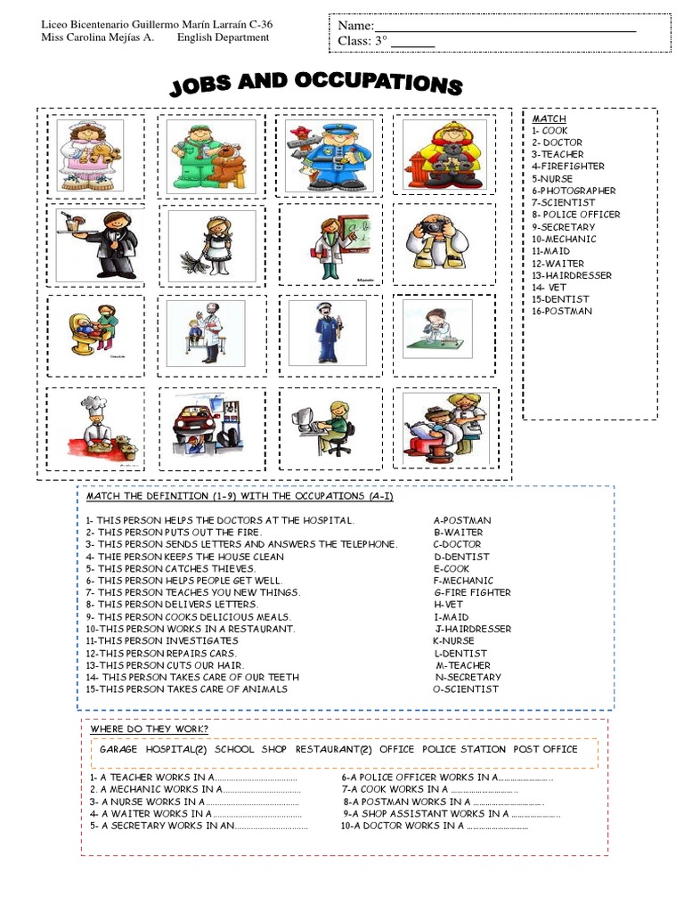 Jobs and Occupations 3° | PDF
