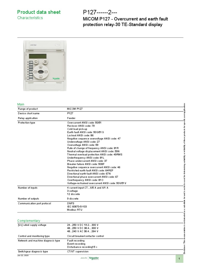 MiCOM P12x - P127 - 2 | PDF | Power Supply | Computer Engineering
