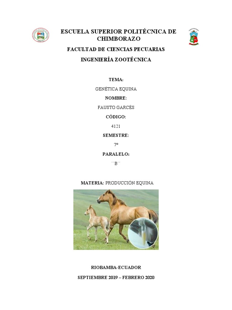 Genética Equina: Mejora y Conservación | PDF | Caballos | Gene