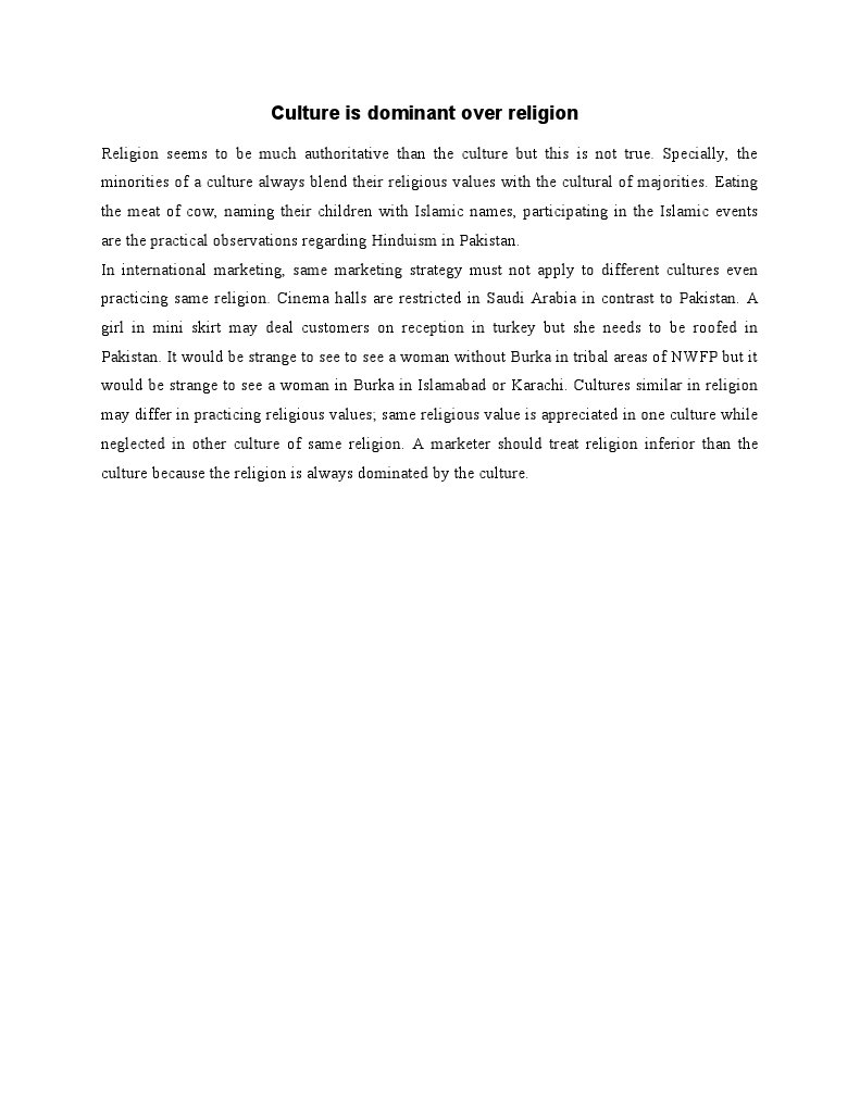Culture's Influence on Religion in Marketing | PDF