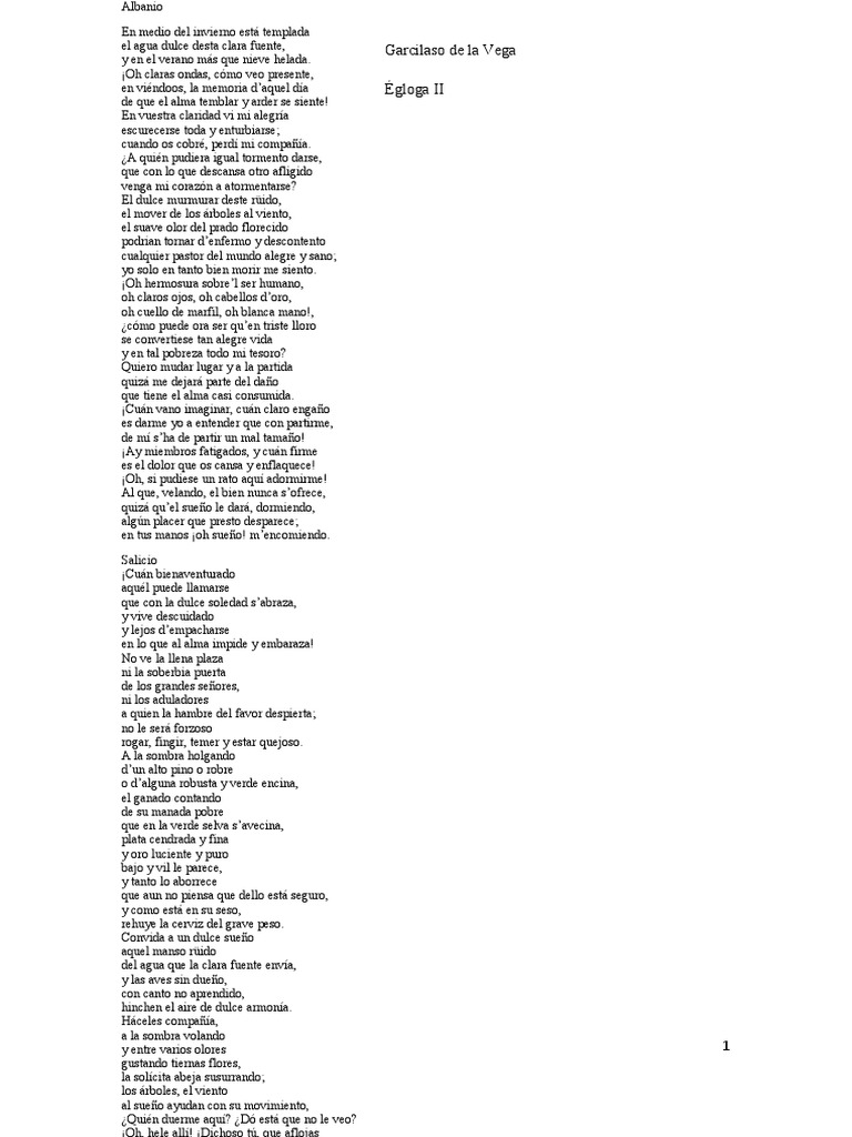 Egloga II. Garcilaso | PDF | Naturaleza