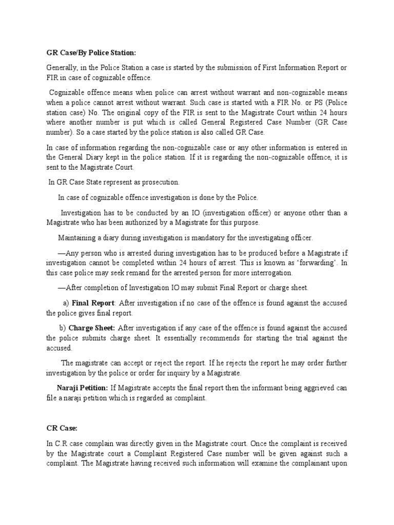 CR and GR Case | PDF | Justice Of The Peace | Arrest