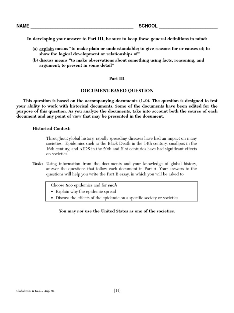 DBQ Black Death Smallpox Aids | PDF | Black Death | Hiv/Aids