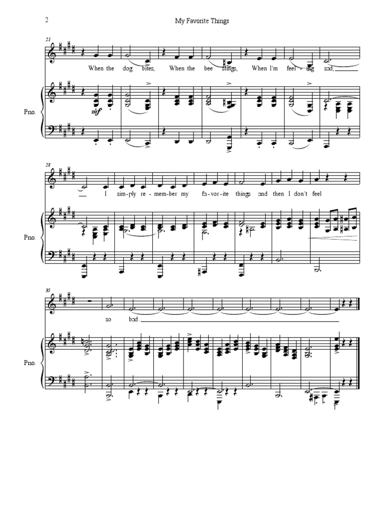 My Favorite Things Sheet Music | PDF